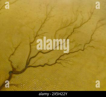 Aerial view of Acigol Lake and natural tree figures, Denizli Turkey ...