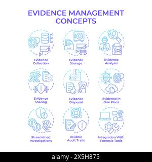 Evidence management blue gradient concept icon Stock Vector Image & Art - Alamy
