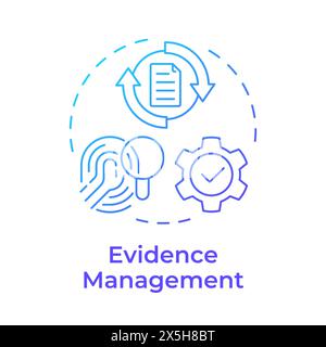Evidence management blue gradient concept icons Stock Vector Image ...