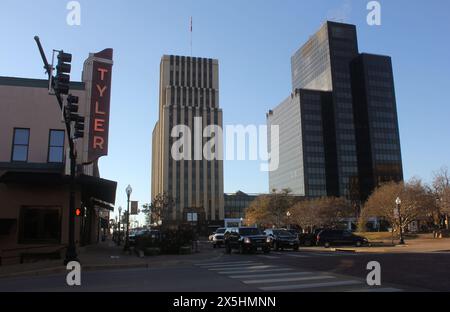 Tyler, TX - January 3, 2024: Buildings located in downtown Tyler, TX ...