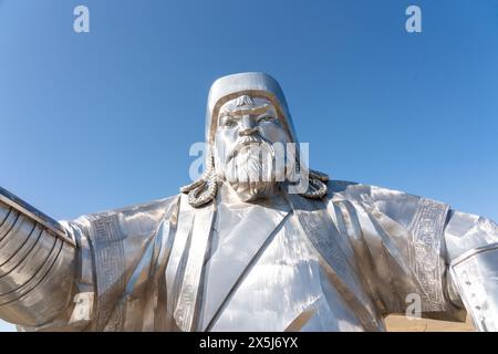 Asia, Mongolia. A 200 foot statue of Genghis Khan made of stainless ...