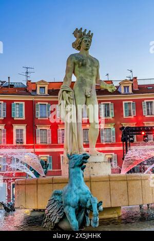 Apollo Statue Sun Fountain Plaza Massena Christmas Decorations ...