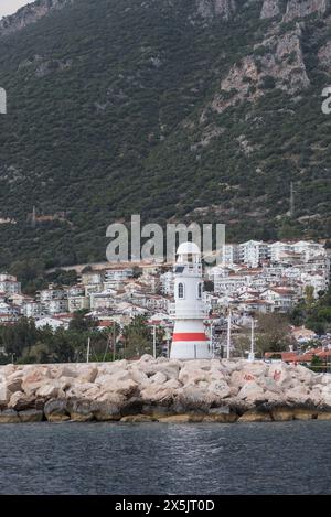 Kas harbour lighthouse in Turkiye Stock Photo - Alamy