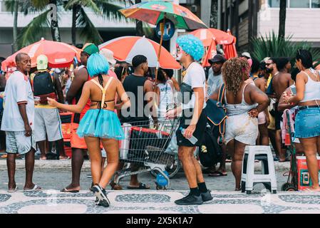 A block street party known as bloco ahead of 2024 Carnival in Leblon ...
