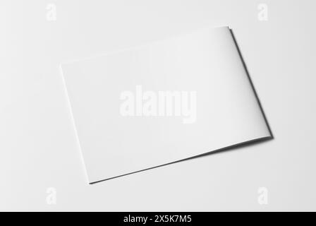 Horizontal A4 Brochure Mockup in 3D Rendering on a white background ...