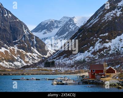 Coast at Ersfjord. The Senja island during winter in the north of ...