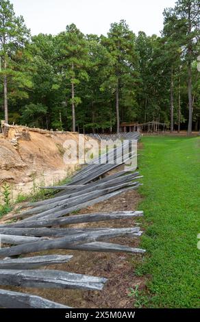 Defensive fortifications on a Civil War battlefield in Virginia Stock ...