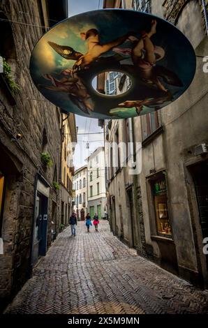 Via Bartolomeo Colleoni, Citta Alta, Bergamo, Lombardy, Italy. April ...