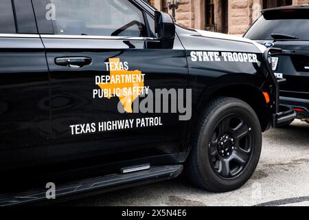 Parked black official Texas Highway Patrol State Trooper police car ...