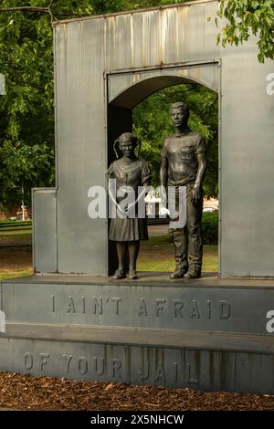 Statues and memorial in Kelly Ingram park in Birmingham Alabama Stock ...