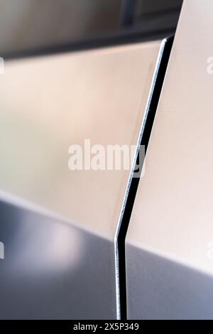 Abstract View of Tesla Cybertruck Panel Seam Stock Photo - Alamy