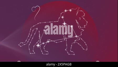 Image of leo star sign with glowing stars over lines Stock Photo - Alamy