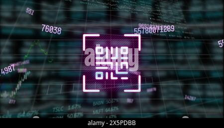 Image of numbers, qr code and data in digital space Stock Photo - Alamy