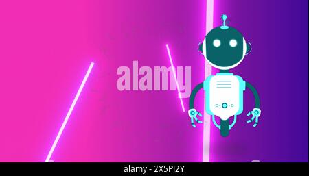 Image of ai chat bot over colourful circles background Stock Photo - Alamy