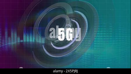 Image of 5g text over moving shapes Stock Photo - Alamy