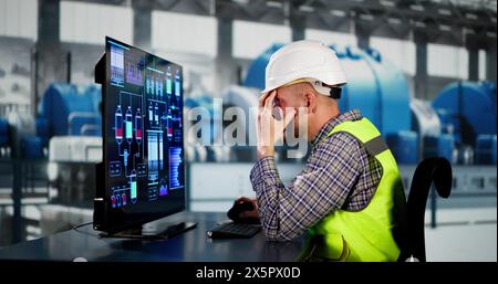 Engineer Operators Using Scada System At Industrial Plant Stock Photo - Alamy