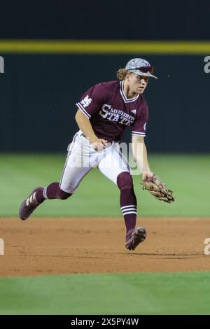 May 10, 2024: David Mershon #3 of Mississippi State prepares to make a ...