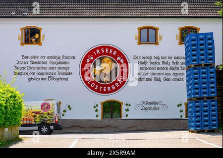 Painted facade, vaulted lager cellar, brewery inn, Irseer Klosterbraeu ...
