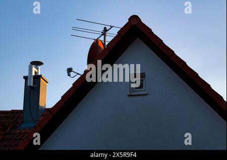 Retrofitted chimney on roof, with dust separator, electrostatic ...