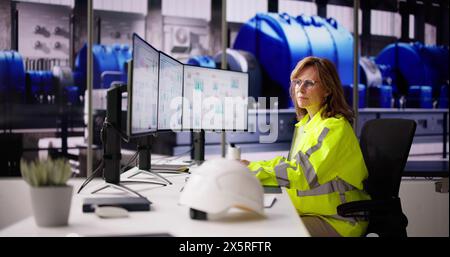Engineer Operators Using Scada System At Industrial Plant Stock Photo ...
