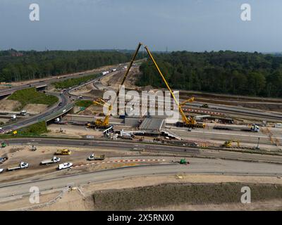 Engineering works taking place at the A3 Wisley interchange at Junction ...