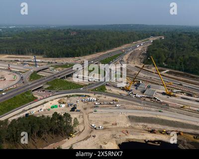 Engineering works taking place at the A3 Wisley interchange at Junction ...
