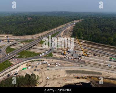 Engineering works taking place at the A3 Wisley interchange at Junction ...