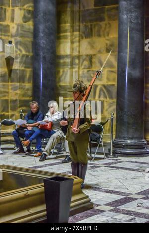 A Shrine of Remembrance guard seen during the 90th-anniversary ceremony ...