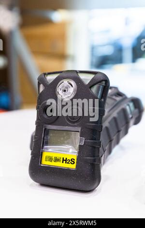 Personal H2S Gas Detector isolated on white background Stock Photo - Alamy