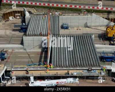 Engineering work taking place at the A3 Wisley interchange at Junction ...
