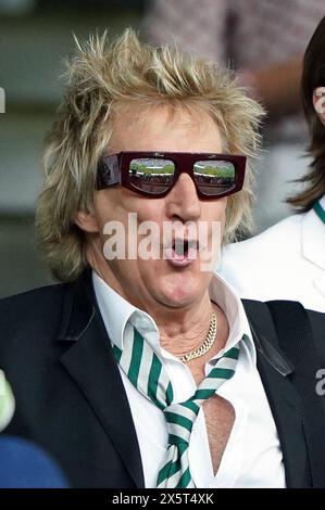 Celtic fan Sir Rod Stewart during the cinch Premiership match at the Celtic park, Glasgow ...
