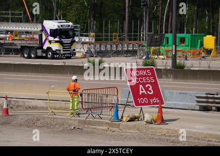 Engineering works taking place at the A3 Wisley interchange at Junction ...