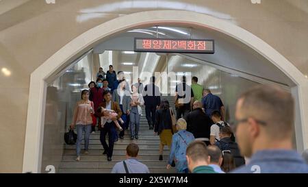 The Ilyushin IL62M aircraft of the airline Air Koryo at the Pyongyang ...