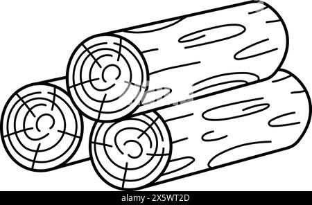 saw logs and icon vector outline illustration Stock Vector Image & Art ...