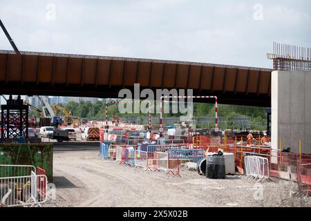 Saltley Viaduct construction (HS2), Birmingham, West Midlands, England ...