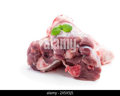Raw pork skinless legs isolated on white background Stock Photo - Alamy