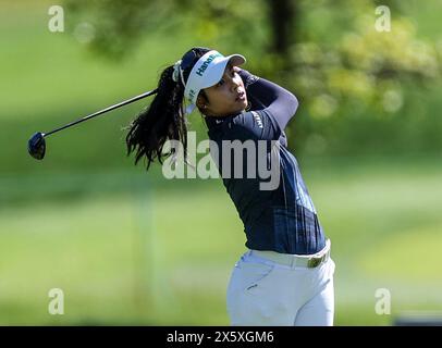 Patty Tavatanakit of Thailand watches her shot on the 7th hole during ...