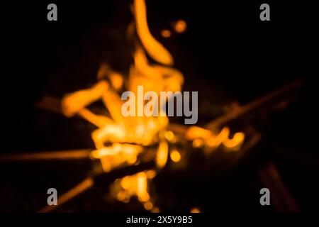 photo of a campfire at night that can warm the body Stock Photo - Alamy