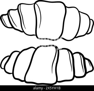 graphic illustration of French croissants with lots of layers on a ...