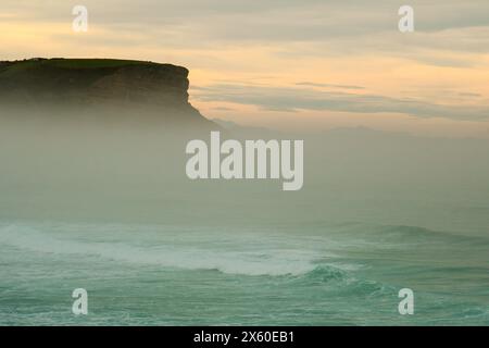 Ajoi coastal cliffs among the fog Stock Photo - Alamy