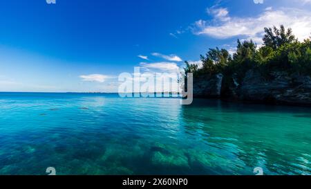 Horseshoe Bay Beach and Deep Bay Beach in Hamilton, Bermuda Stock Photo ...
