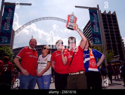 Fans ahead of the Adobe Women's FA Cup final at Wembley Stadium, London ...