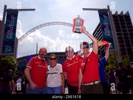 Fans ahead of the Adobe Women's FA Cup final at Wembley Stadium, London ...