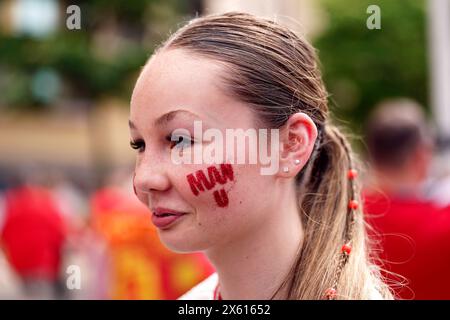 A fan ahead of the Adobe Women's FA Cup final at Wembley Stadium ...