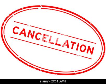 Grunge red cancellation word oval rubber seal stamp on white background ...