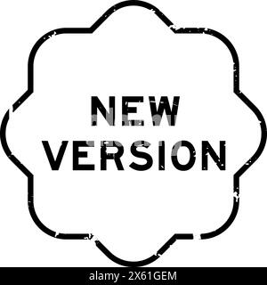 Grunge black new version word rubber seal stamp on white background ...