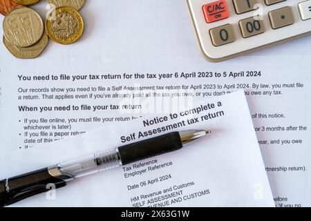 Letter from HMRC. Notice to complete a self assessment tax return ...