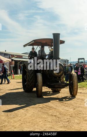 A preserved Fowler and Co steam traction engine in operation Stock ...