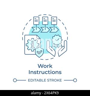 Work instructions soft blue concept icon Stock Vector Image & Art - Alamy