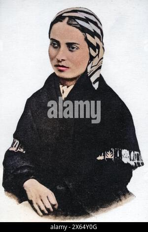 Bernadette Soubirous (1844 - 1879), French visionary and saint, as a ...